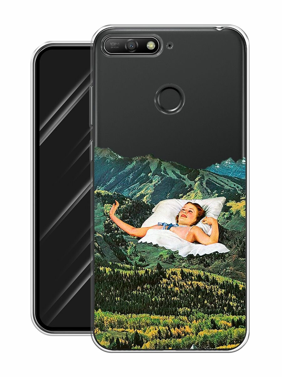 Чехол на Honor 7C/7A Pro/Huawei Y6 Prime 2018 / Хонор 7С/7А Про с принтом Good morning, my darling, прозрачный — фото 1