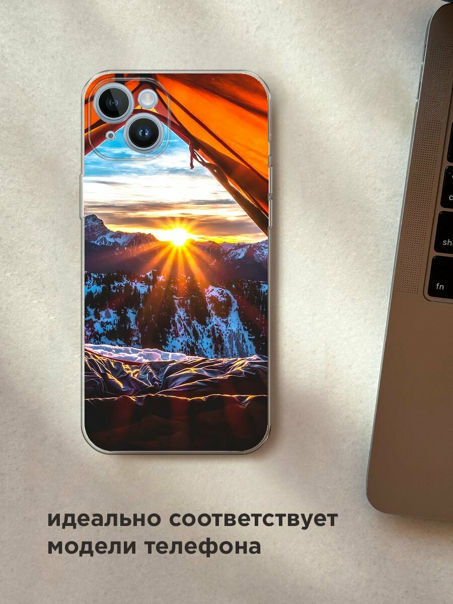 Силиконовый чехол на Apple iPhone 14 / Айфон 14 с принтом "Горы 7" — фото 1