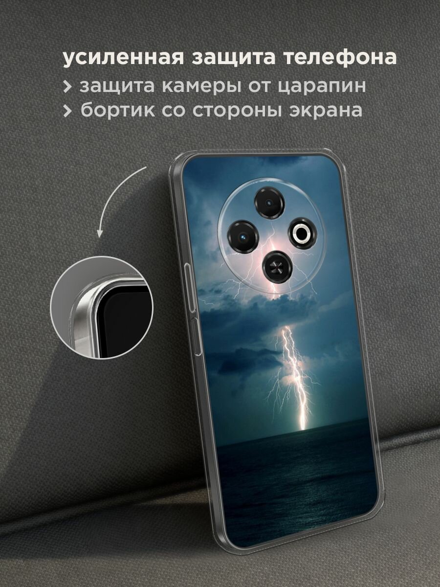 Чехол на Tecno Spark 30C / Текно Спарк 30C с принтом "Молния 1" — фото 1