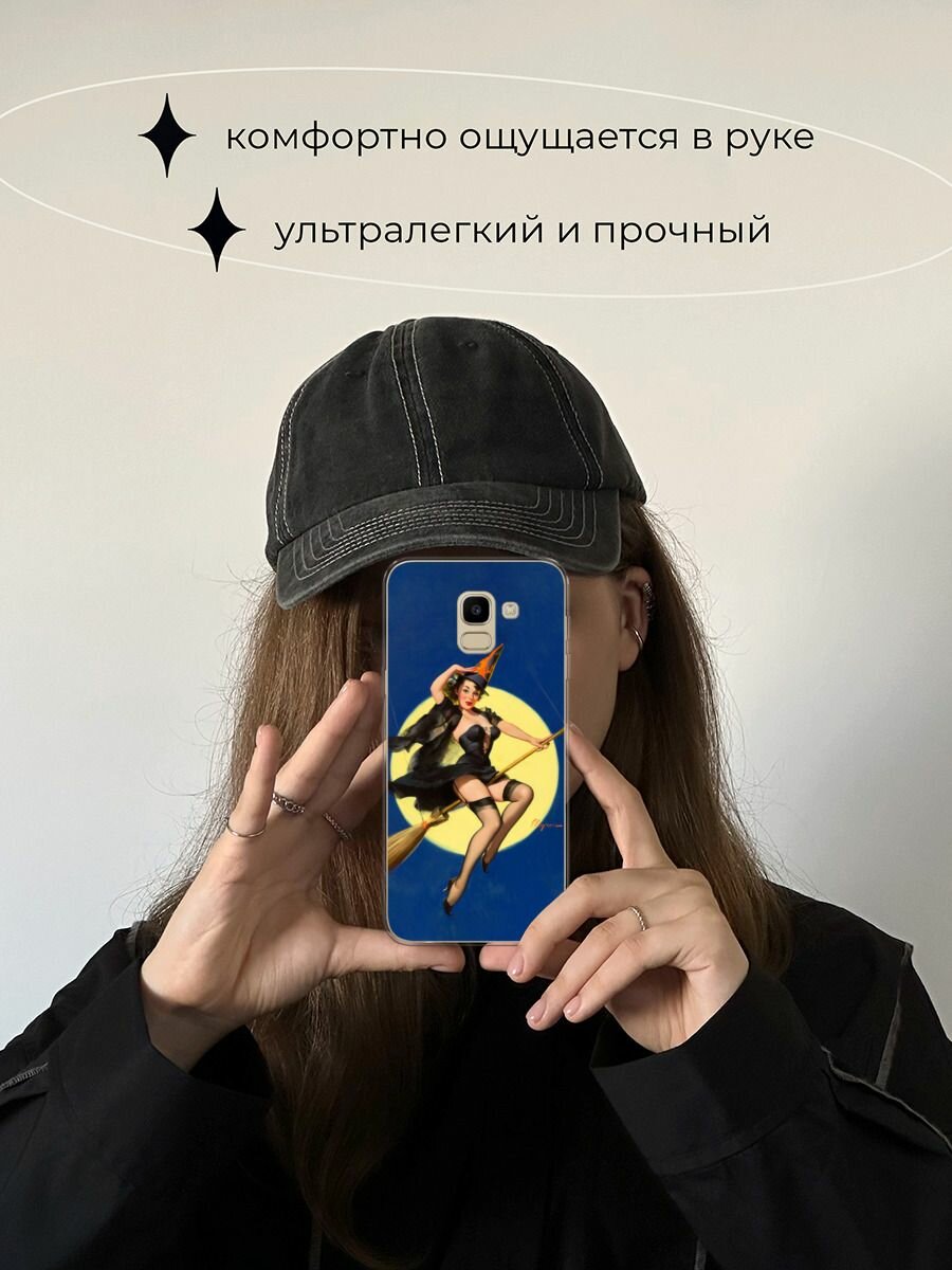 Чехол на Samsung Galaxy J6 2018 / Самсунг Галакси Джей 6 2018 с принтом "Pin-Up Witch" — фото 1
