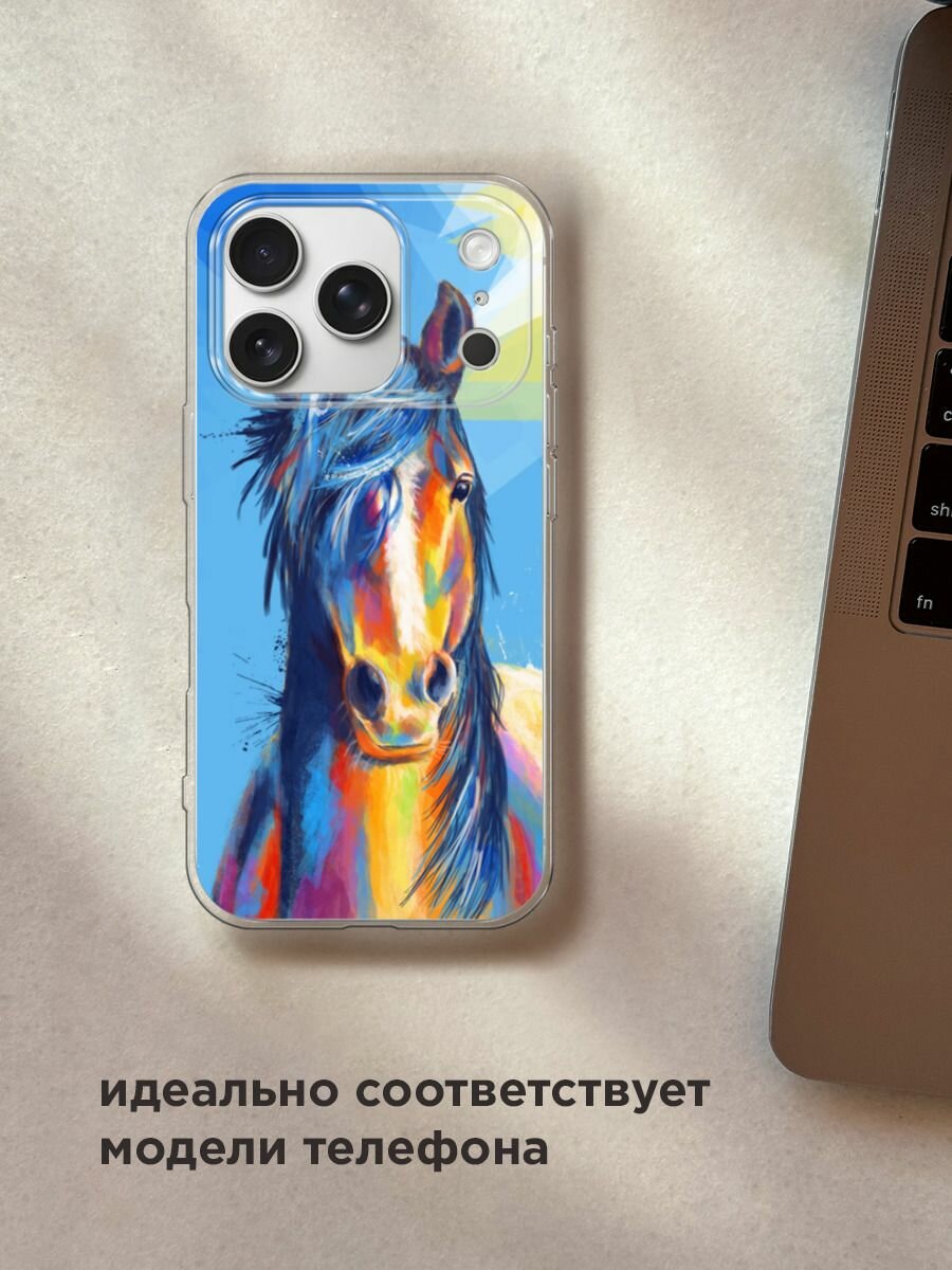 Чехол на Apple iPhone 17 Pro / Айфон 17 Про с принтом "Лошадь арт 3" — фото 1