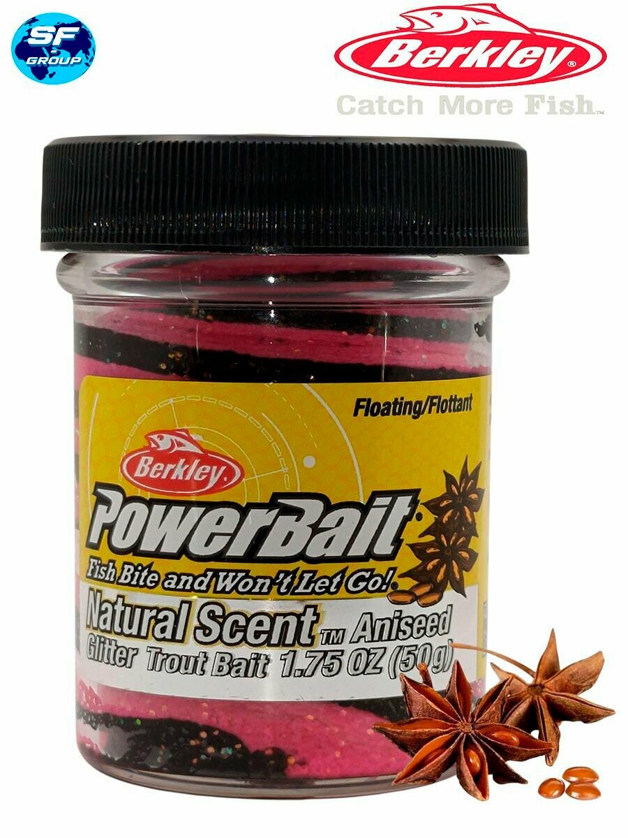 Паста Berkley PowerBait Natural Scent Trout Bait Aniseed Blk & Fl Red 50g