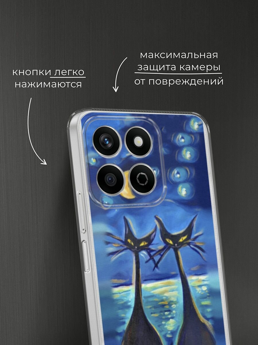 Чехол на Honor X7c / Хонор X7c с принтом "Влюбленные котики 7" — фото 1