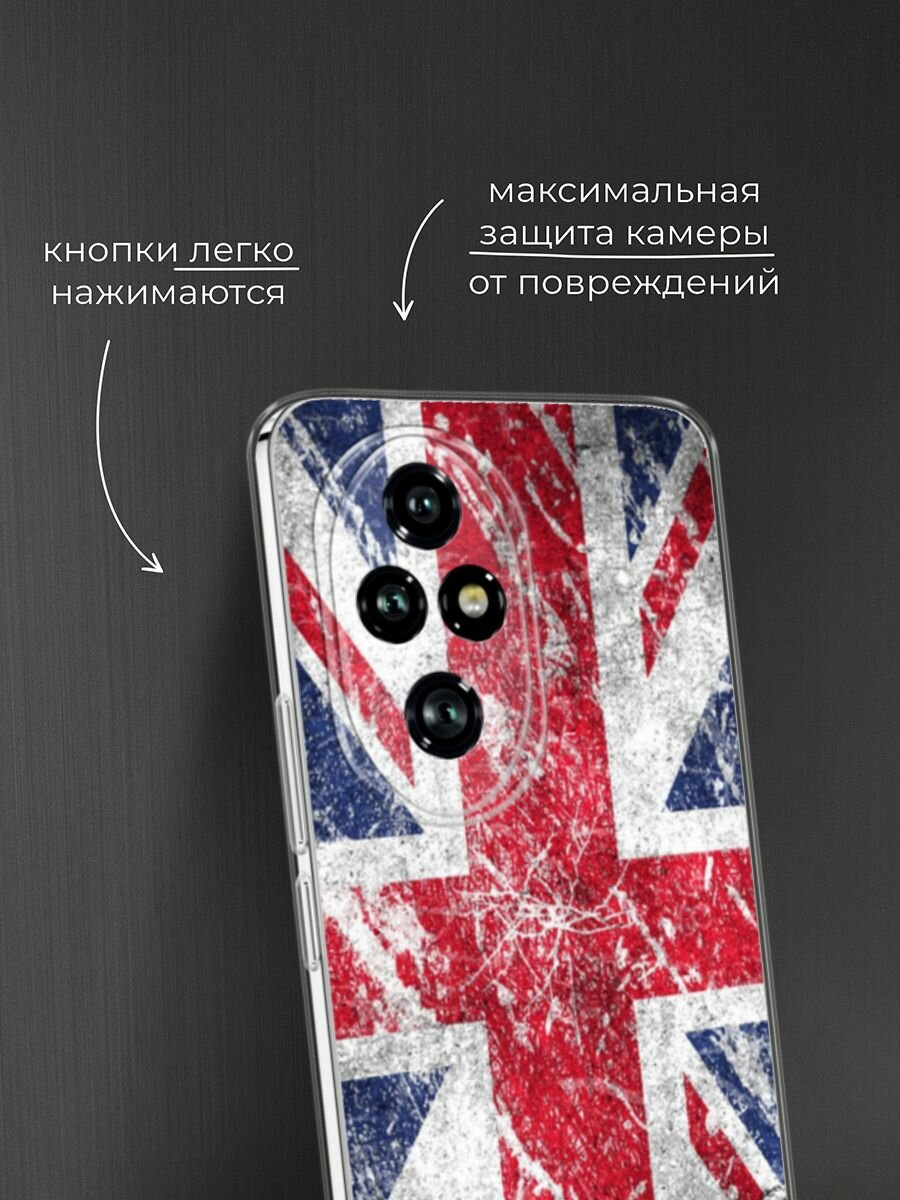 Чехол на Honor 200 Pro / Хонор 200 Про с принтом "Флаг британский" — фото 1