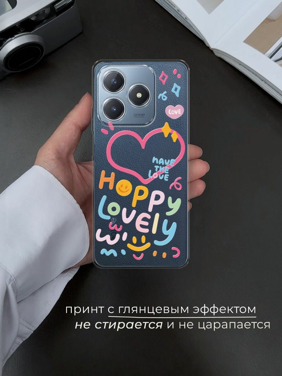 Чехол на Realme C63 / Реалми С63 с принтом "Happy lovely 2" — фото 1