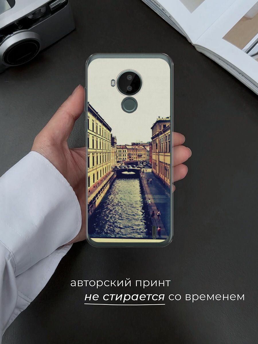 Силиконовый чехол на Nokia C30 / Нокия C30 с принтом "Санкт-Петербург" — фото 1