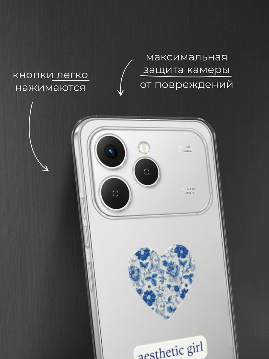 Чехол на Tecno Spark 40 / Текно Спарк 40 с принтом "Aesthetic girl" — фото 1