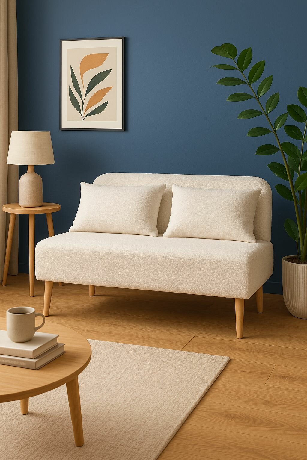 Банкетка букле с подушками