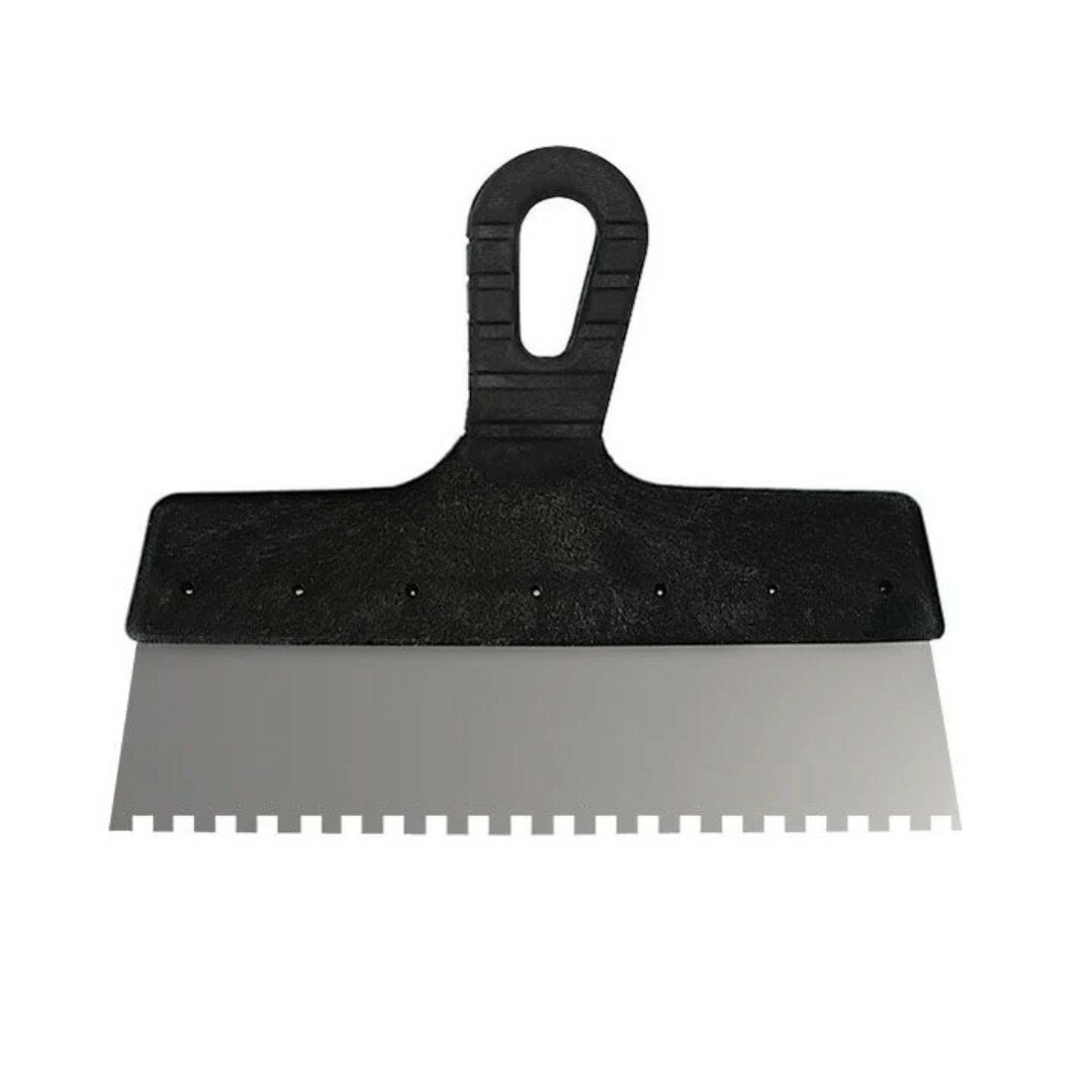 Интек Шпатель фасадный 250 мм с зубьями 8x8 мм из нержавеющей стали фасадной отделки