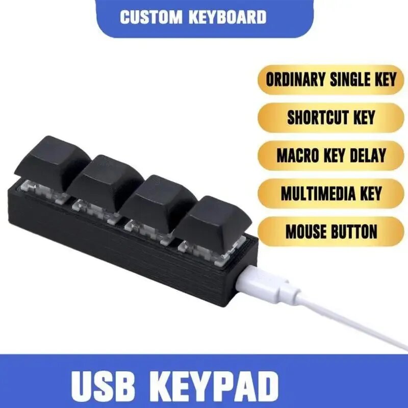 USB-клавиатура, 4-клавишная механическая клавиатура, клавиатура, однорядные клавиши, клавиатура со стрелками, мини Y4G7