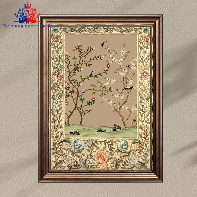 Эксклюзивный комплект для рукоделия: вышивка крестиком на хлопковой канве 11CT с рабочей зоной 40х50 см и общим размером 50х60 см, полная инструкция на русском языке для освоения всех стежков