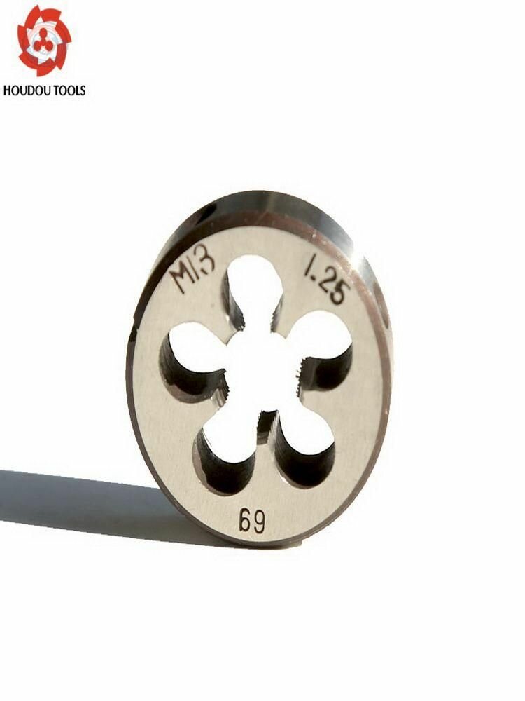 Плашка ручная правая М13х1,25 для нарезки наружной резьбы, инструментальная сталь 9XC, метчик для труб и валов, 1 штука в упаковке