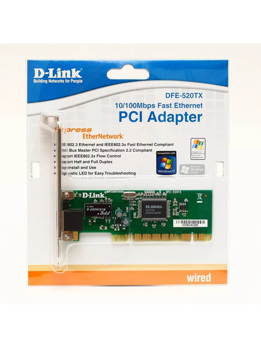 Сетевая карта D-Link DFE-520TX сетевой адаптер PCI (RTL) 3.0