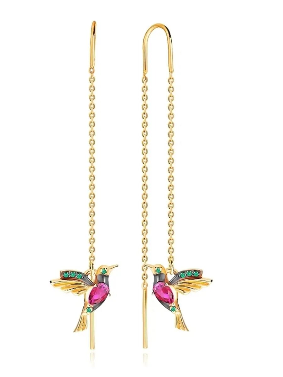 Серьги цепочки, серебро, 925 проба