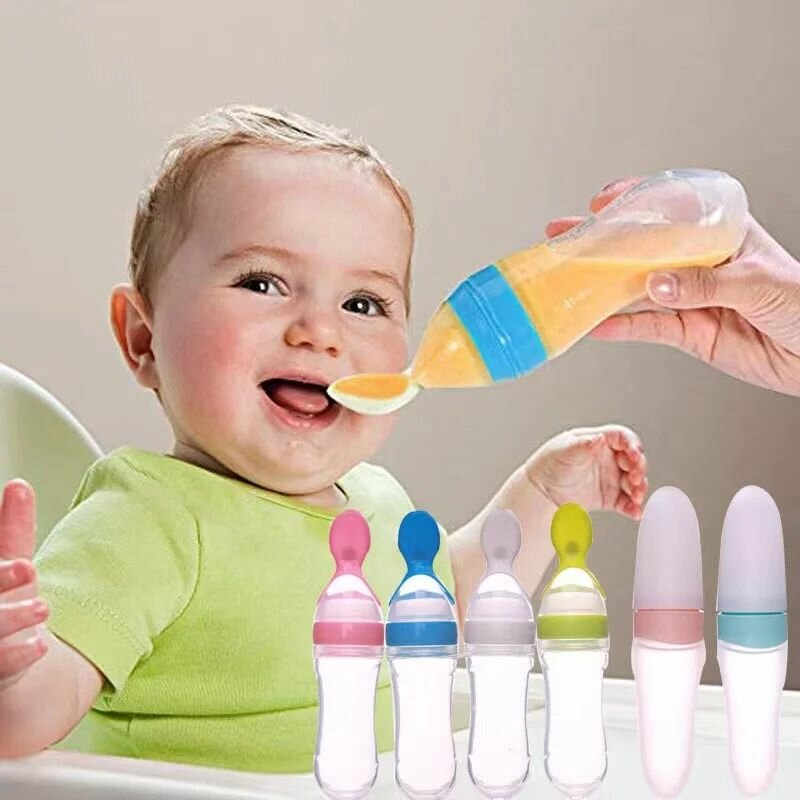Ниблер, с ложкой, силиконовый, Aqua Blue, для детей от3 месяцев