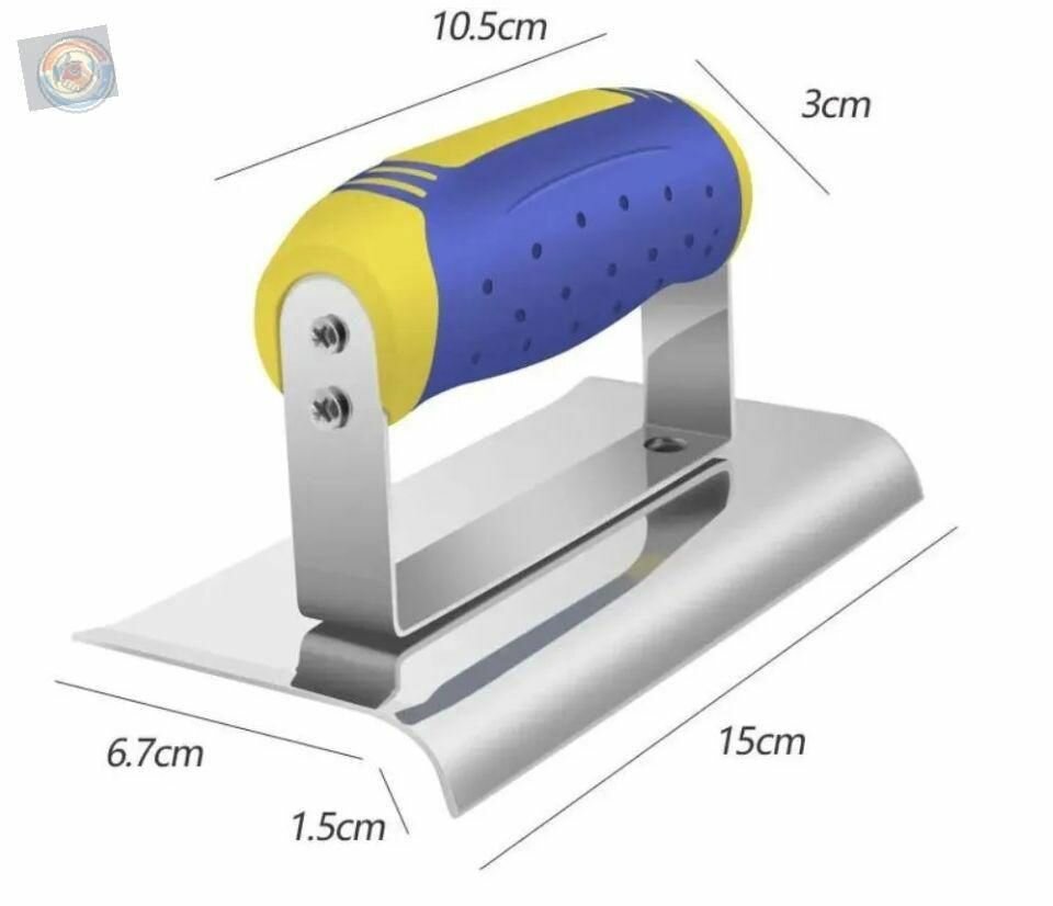 Кельма угловая шпатель кромкогиб для бетона 150x75, инструмент для аккуратной кромки ступеней и дорожек
