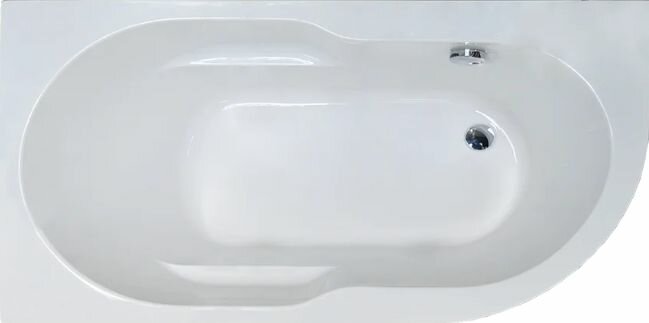 Акриловая ванна Royal Bath Azur RB 614201 L без опоры 150x80 см, угловая, левая, пристенная, белая, асимметричная