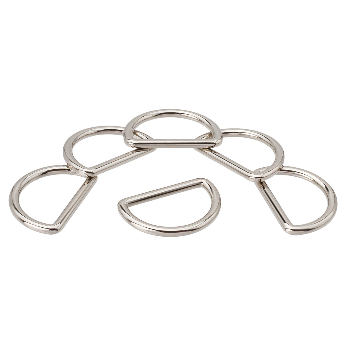 Полукольцо литое декоративное 25мм (32*21мм) металл (Nickel Серебро (никель)), 6 шт