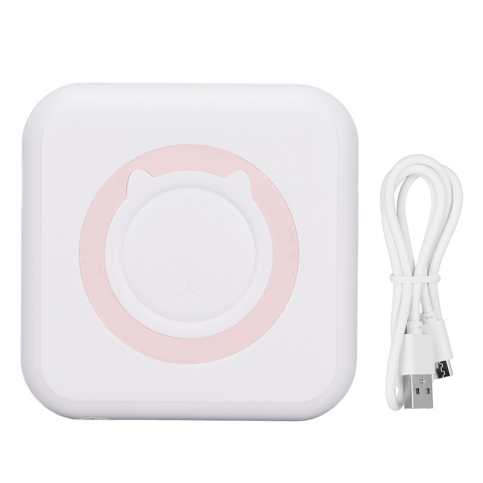 Портативный принтер 200 DPI, эргономичный дизайн, беспроводное подключение, термобумага, без чернил, мини-принтер для дома и офиса, розовый цвет.