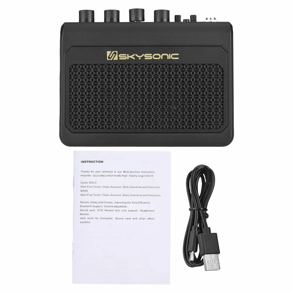 SKYSONIC EG10 pro 15Вт, многофункциональная музыкальная колонка, гитарный комбо-усилитель
