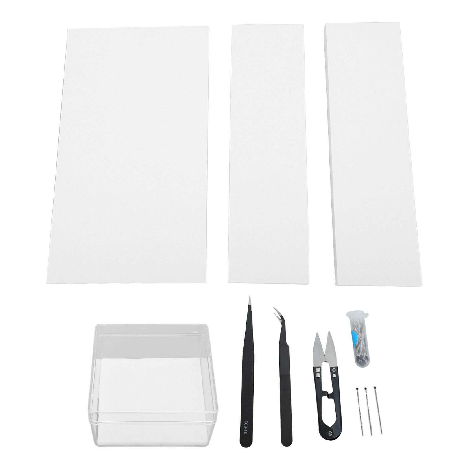 Набор для коллекционирования бабочек: коробка-витрина, 8 листов пресса, пенопластовая доска и 100 булавок из нержавеющей стали