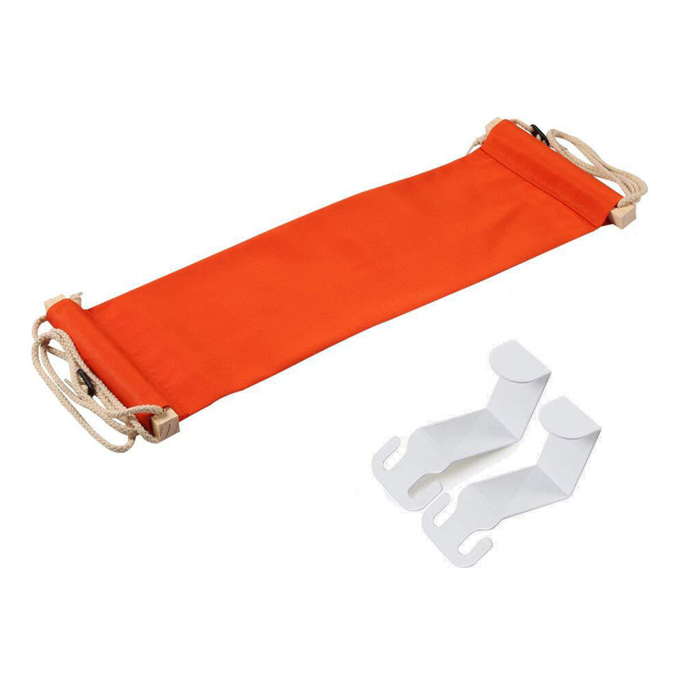 Подставка для ног подвесная Foot Hammock, цвет: оранжевый, черный (доступен выбор), материал: полиэстер, размер изделия: 650 * 170 мм, вес изделия: 300 г, размер упаковки: 300 * 200 * 50 мм, вес упаковки: 350 г, комплект: 1 подставка для ног, 2 крюка