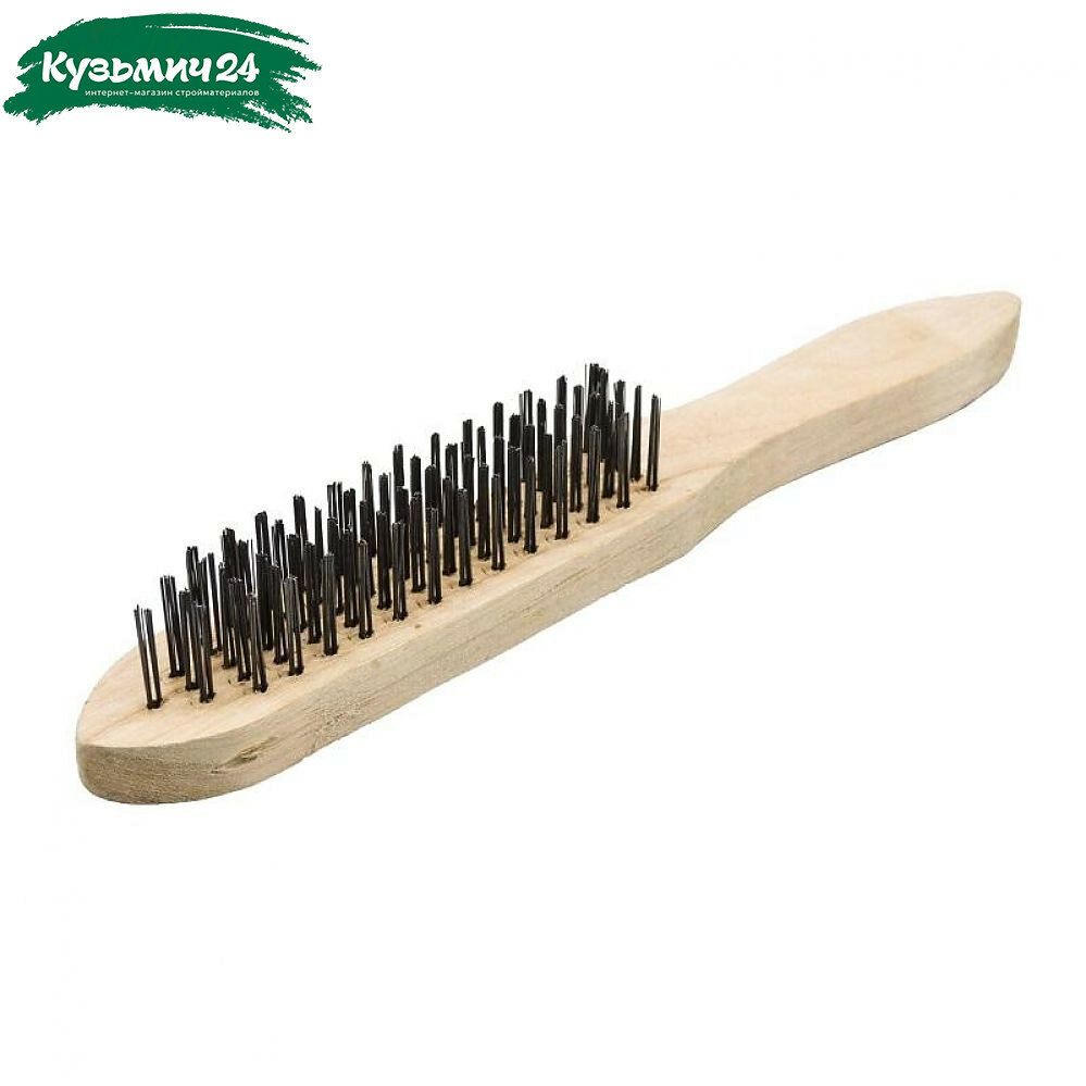 Щетка стальная Кедр с деревянной ручкой 5-ти рядная 142-0012