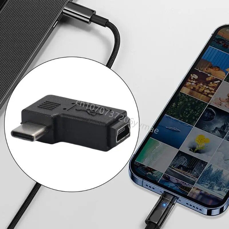 Type-C до мини-USB-адаптер Mini USB-USB для USB C Мужской конвертер зарядка и синхронизация данных для ноутбука мобильного 367b