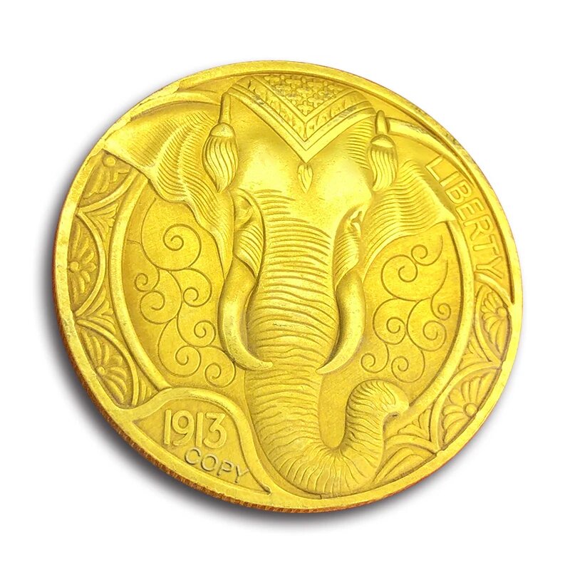Медная копия монеты USA 1913 Elephant Gold Wandering Hobo