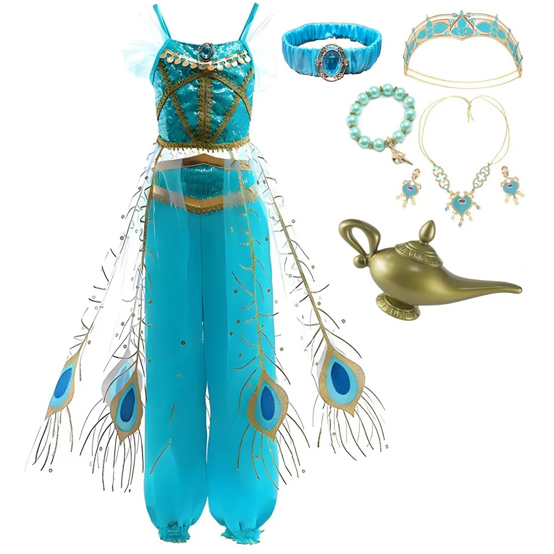 Платье принцессы Жасмин Disney для девочек 9-10T(tag 150), Jasmine Set 5