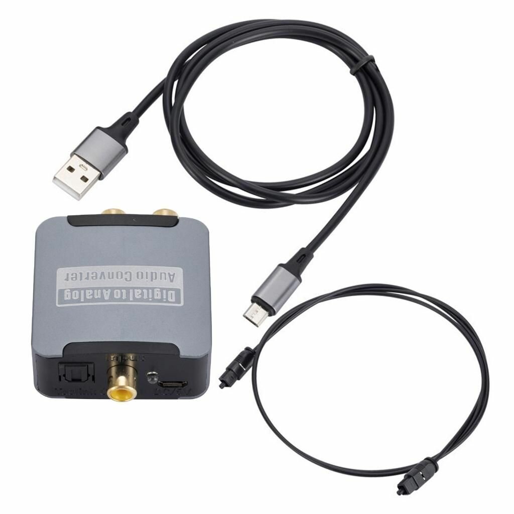 Цифровой телевизионный волоконно-оптический коаксиальный аудиоконвертер + USB-кабель питания + волоконно-оптический кабель