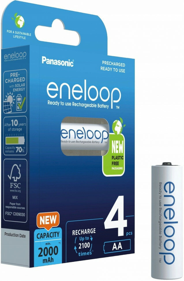 Panasonic Eneloop AA 4BP 2000mAh (упаковка)