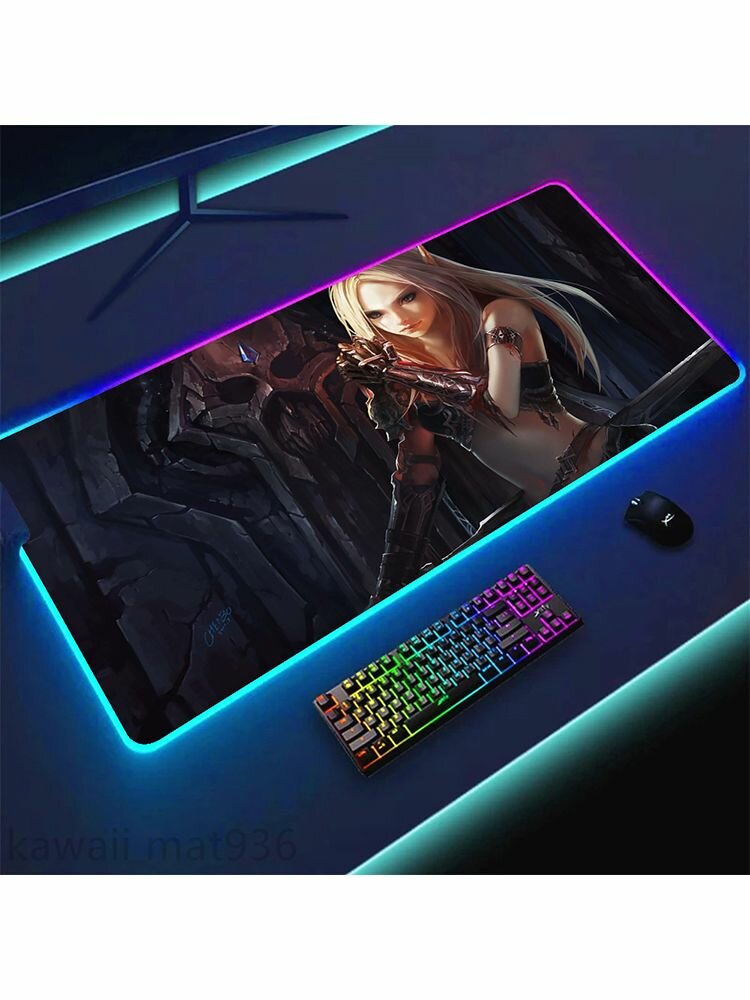 Коврик для мышки World of Warcraft 40x90 см, с подсветкой, нескользящая основа