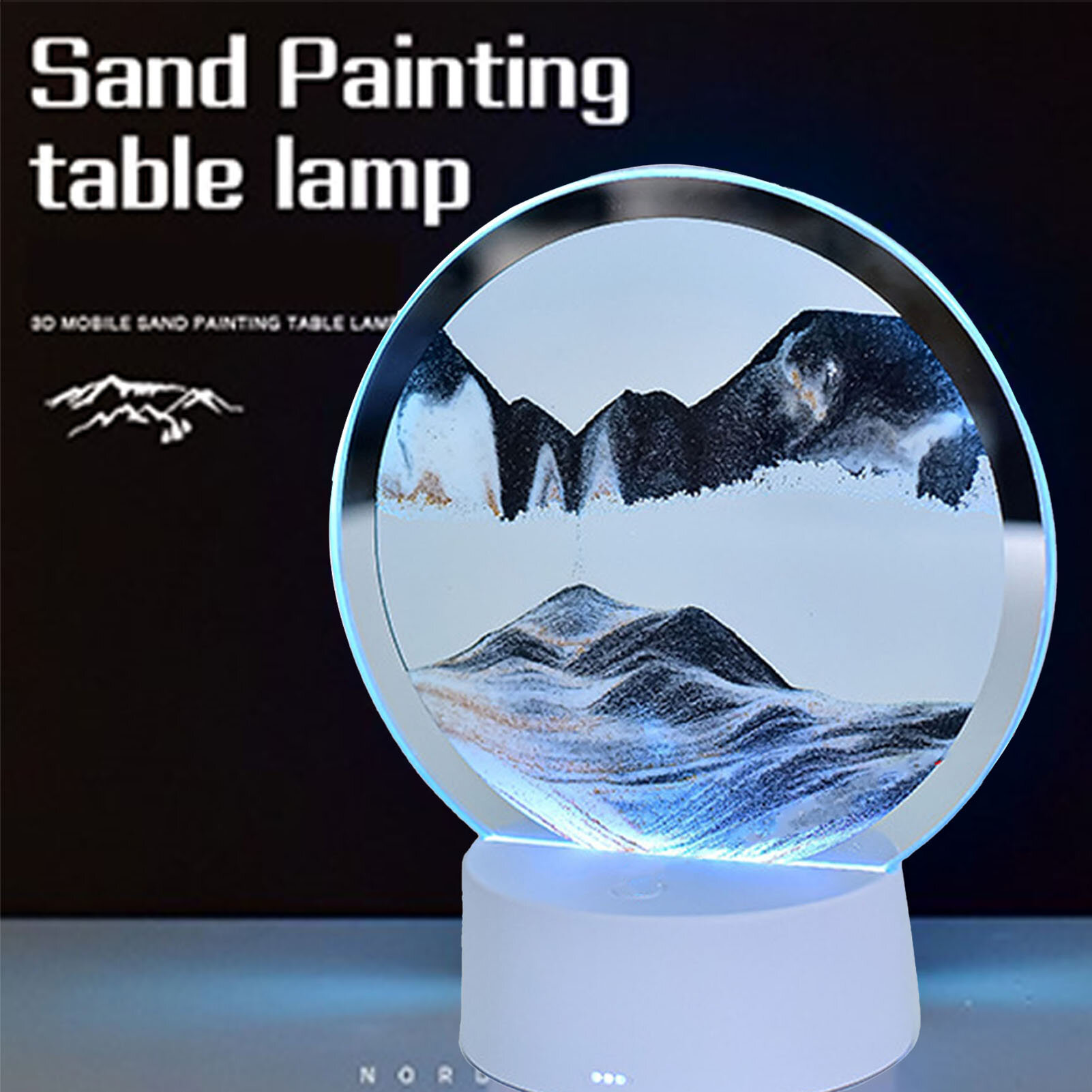 Настольная лампа для рисования песком, 7 цветов, 3D настольная лампа «Песочные часы», зыбучий песок, художественная прикроватная настольная лампа для спальни, гостиничного номера, черно-белый пейзаж