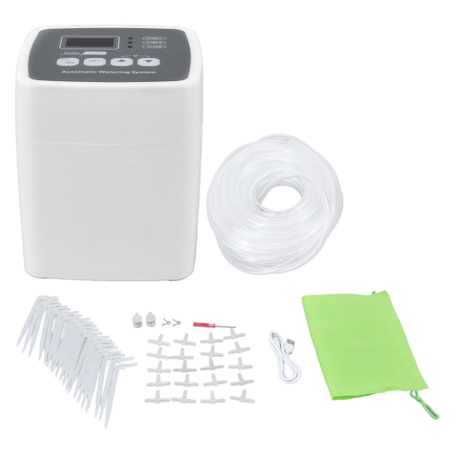 Умный таймер полива, двойной насос, автоматический контроллер полива, садовый таймер подачи воды, 110‑240 В, британская вилка