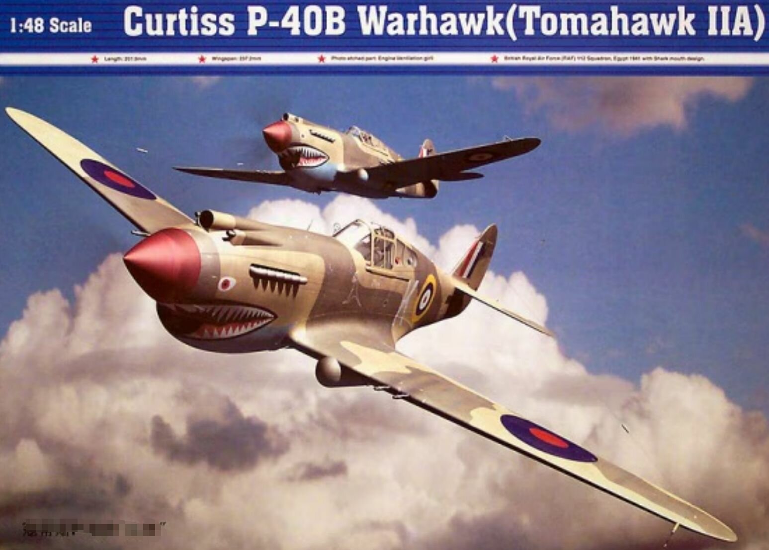 Trumpeter 02807 1/48 Вторая мировая война Curtiss P-40B Пластик пластиковая сборная модель самолета