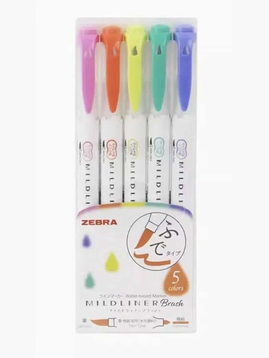 Zebra Текстовыделитель, 5 шт.