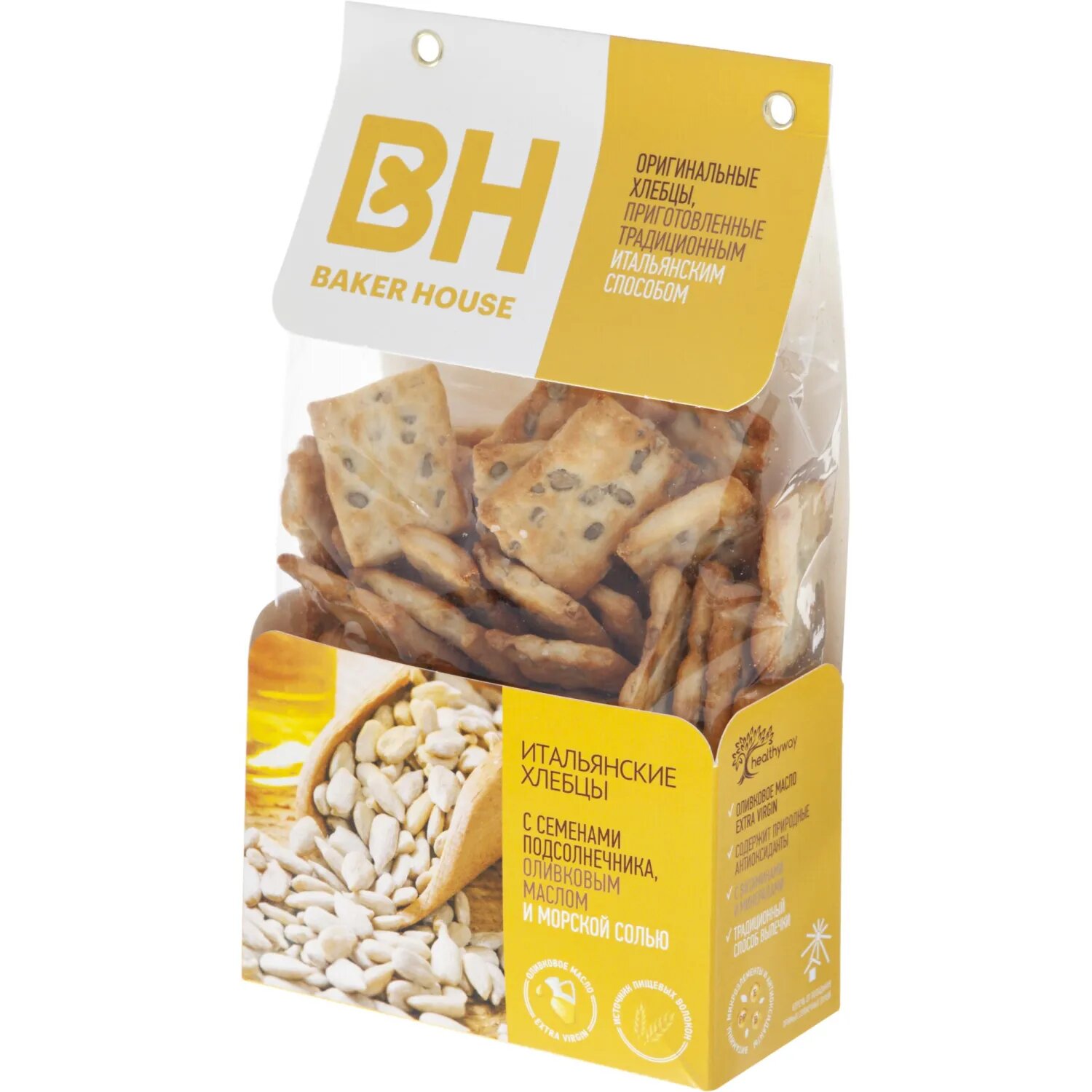 Хлебцы Итальянские BAKER HOUSE сем подсолн олив масл соль 1/250 Раменс 1.75