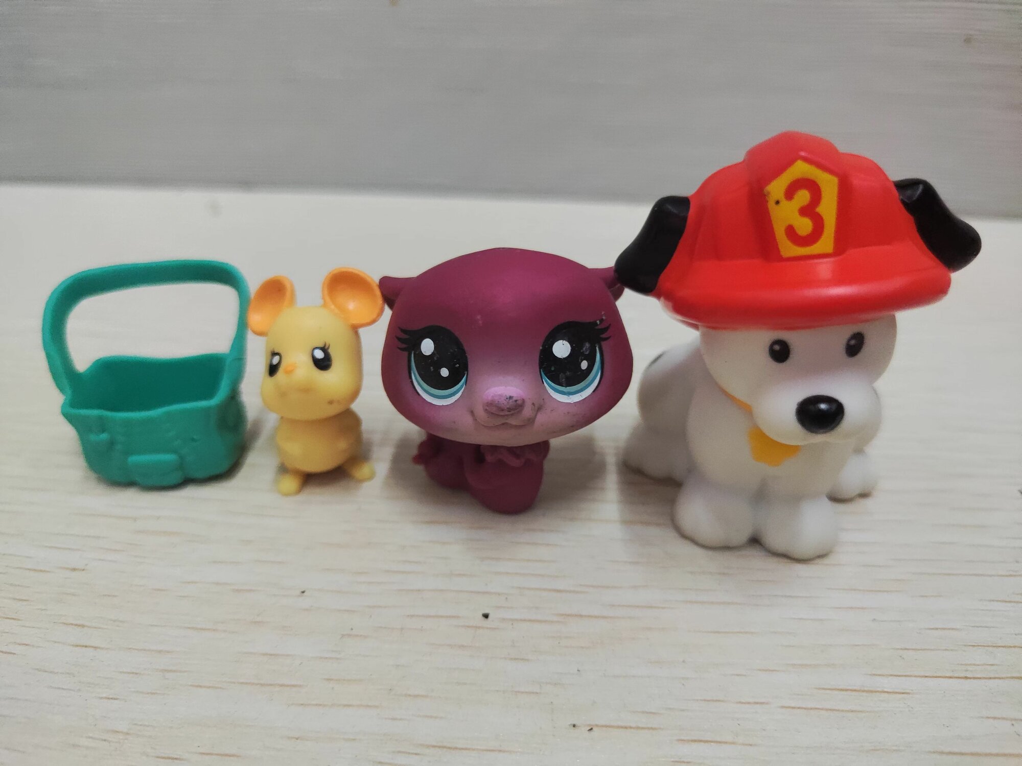 3 шт Фигурка Little People Animal Dog and Mini Pets Otter Mouse Figure Toy