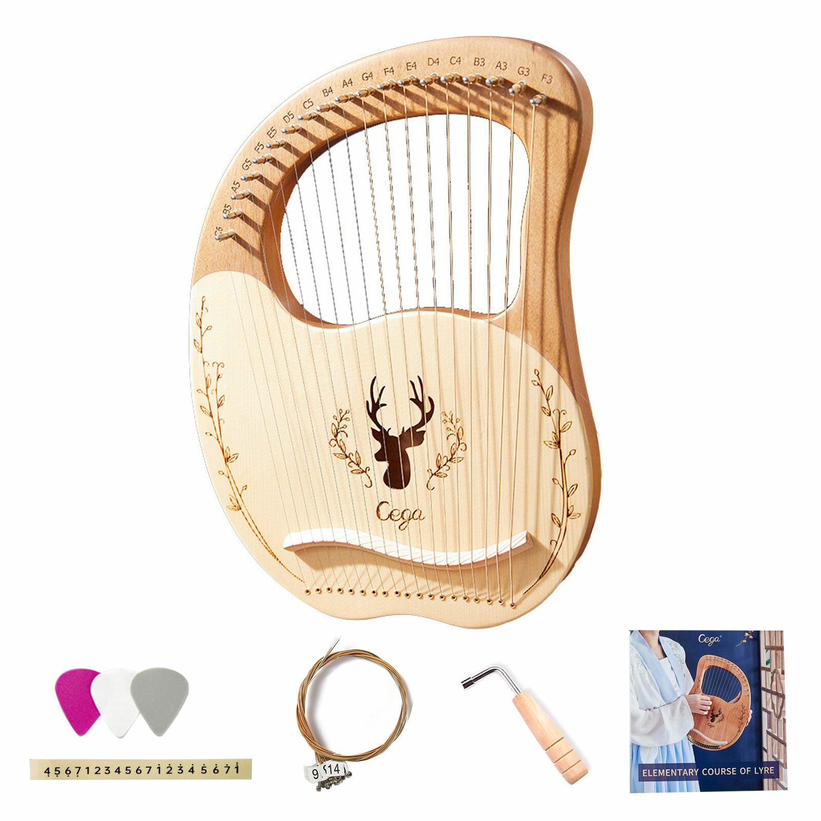 19-струнная деревянная лира-арфа