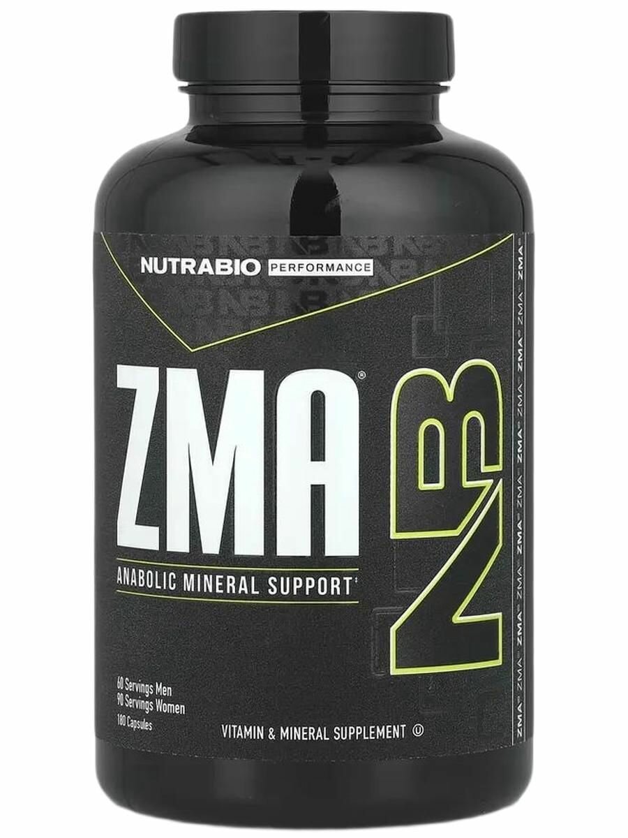 Пищевая добавка ZMA для восстановления мышц, с цинком и магнием, 180 капсул