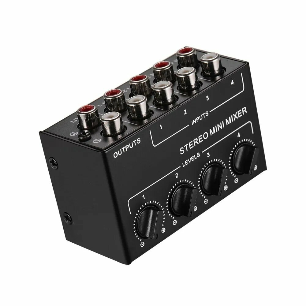 Мини-стерео аудио микшер с 4-канальными входами RCA Отдельные регуляторы громкости , Top Sport