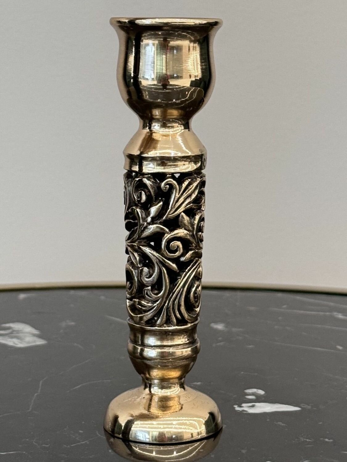 Подсвечник для большой свечи из бронзы, подарочный для декора и интерьера, d - 230 мм под свечу. 1 шт.