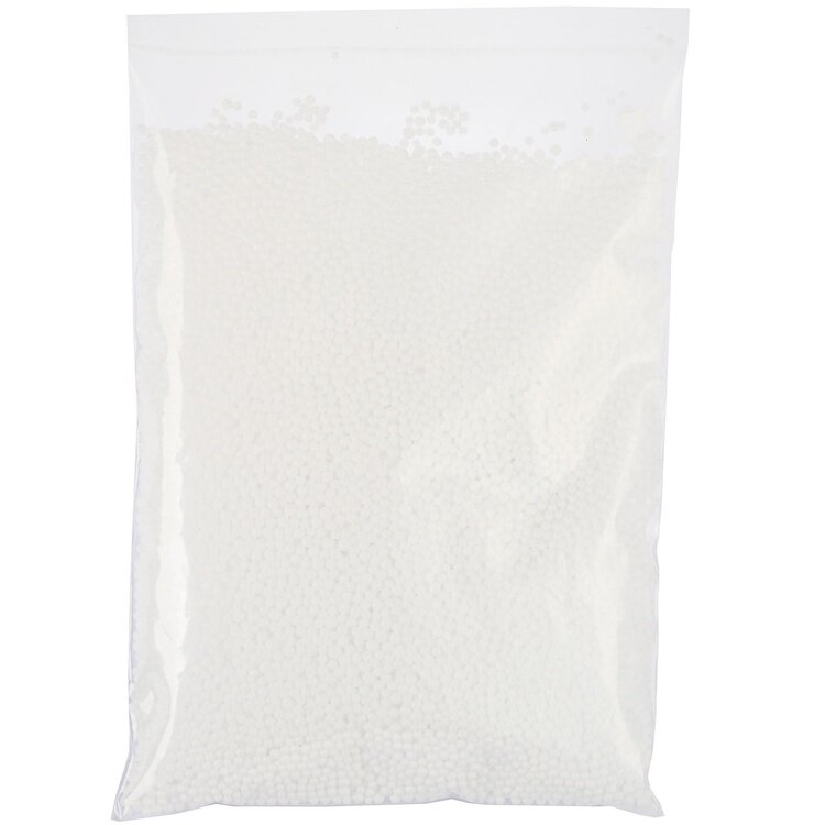 Шарики пенопластовые КНР диаметр 2-4 мм, белые, универсальные, 10 г