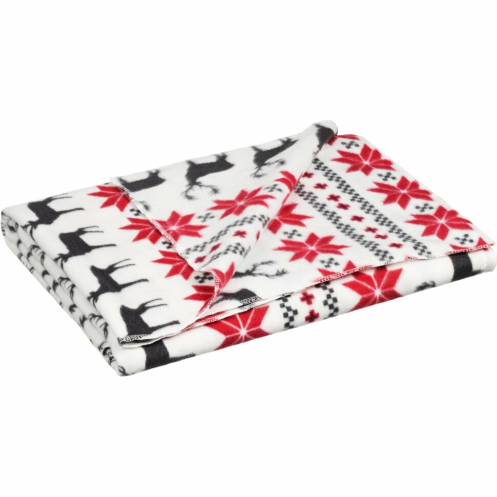 Плед флис Luscan, 130х170 см, 160 г/м2, олени разноцветный, 2289676