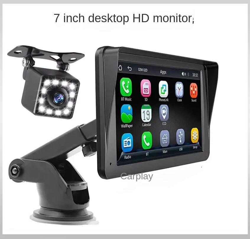 Автомобильный беспроводной MP5-плеер, 7-дюймовый портативный беспроводной WIFI-радио Автомобильный мультимедийный плеер с сенсорным экраном FM Android Auto Mirror Link BT 5