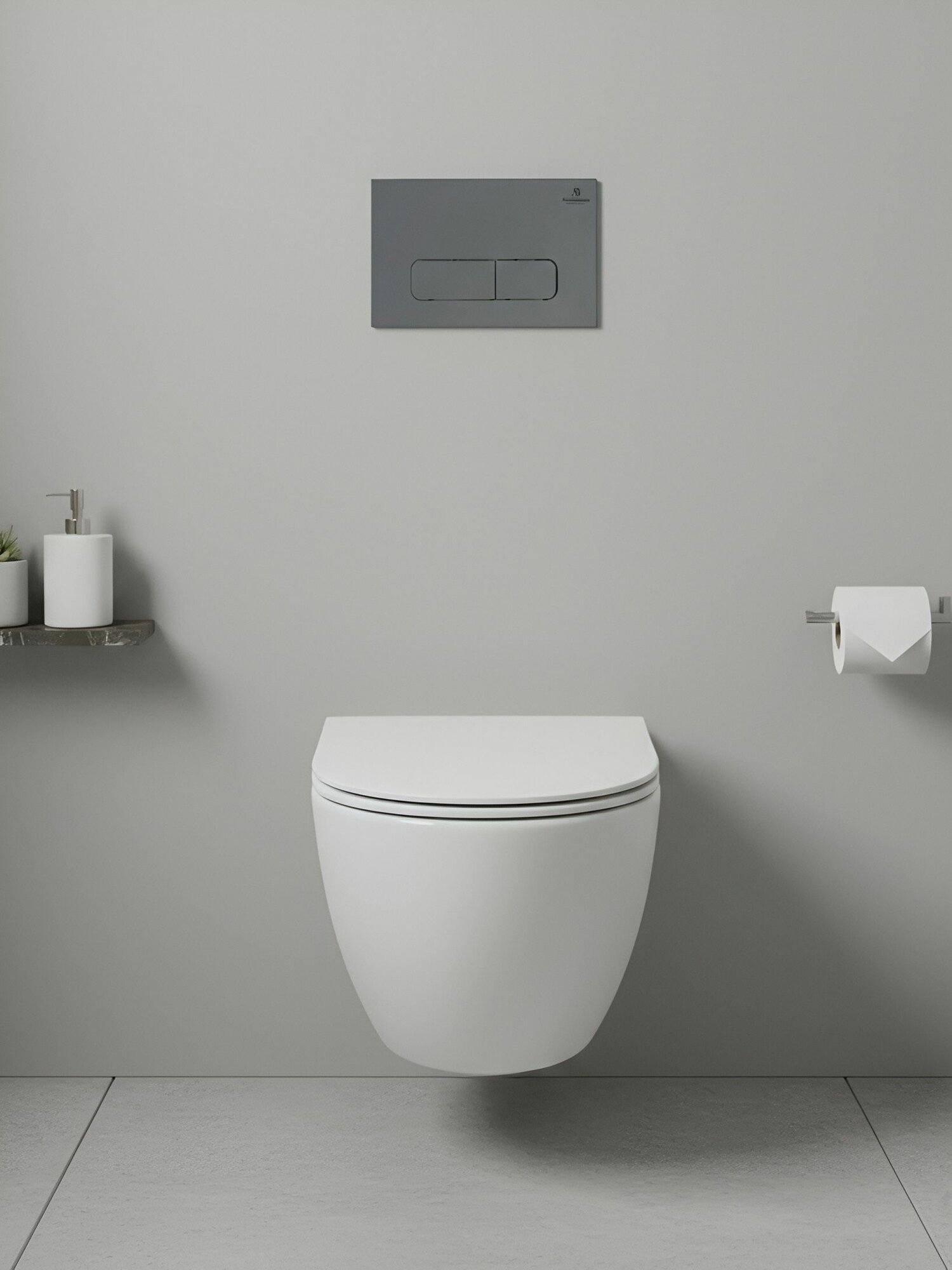 Кнопка смыва для инсталляции двухрежимная, пластик, оружейная сталь