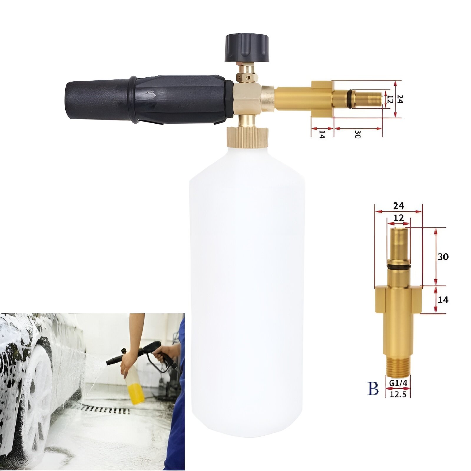 Пенная насадка, пенообразователь, пеногенератор для мойки латунный