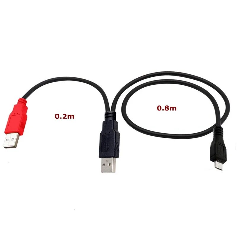 CableCC USB 2.0 Y-разветвитель 2 в 1 с питанием Micro USB