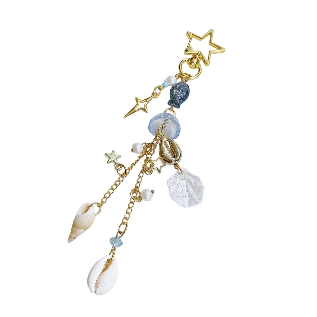 Брелок с ракушками и рыбой для телефона и камеры